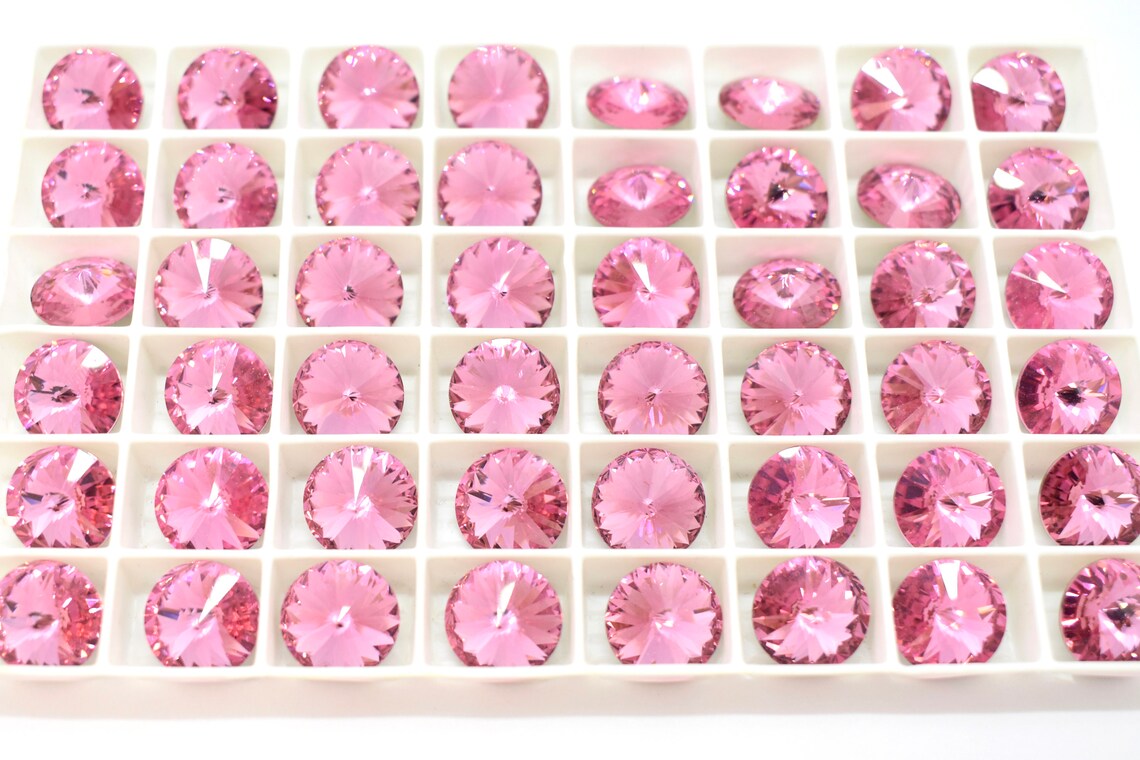 Rose 1122 - Pink Swarovski Crystal Faceted Rivoli ( Foil Back ...