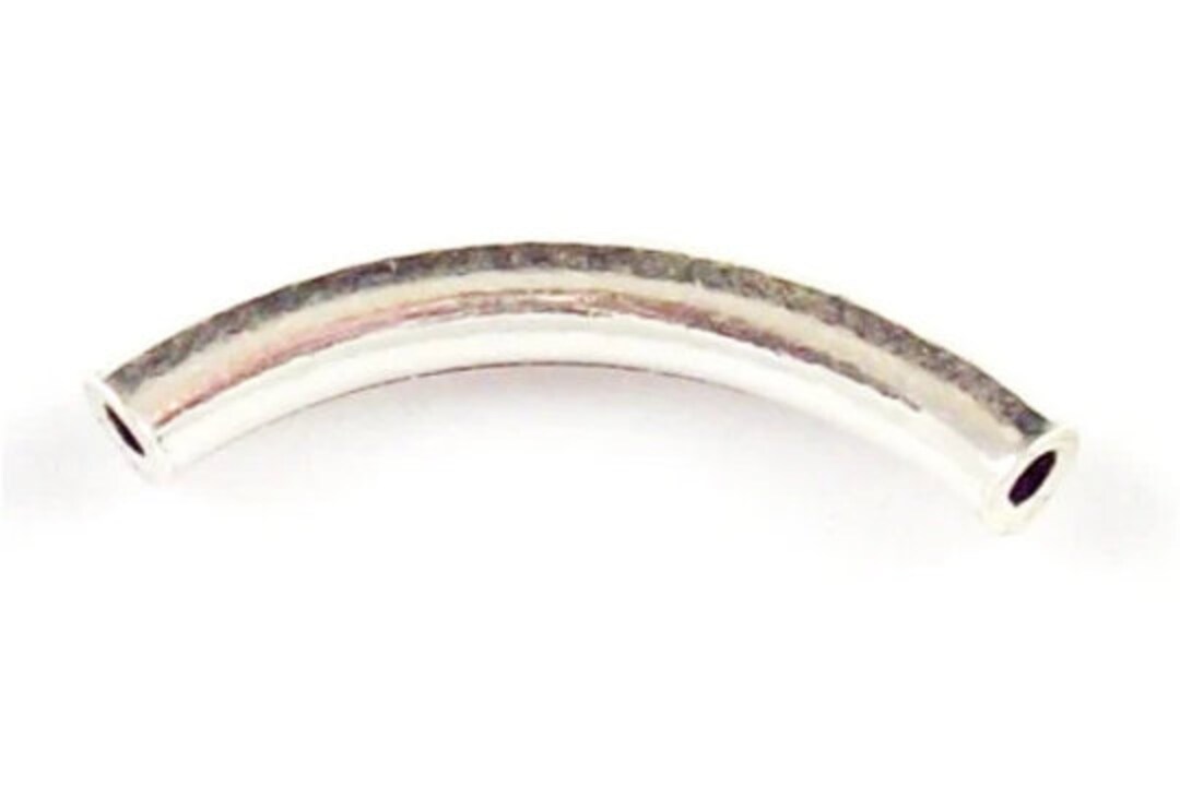 Silver Plate Curved Tube Spacer Beads,blessing Bracelet ...