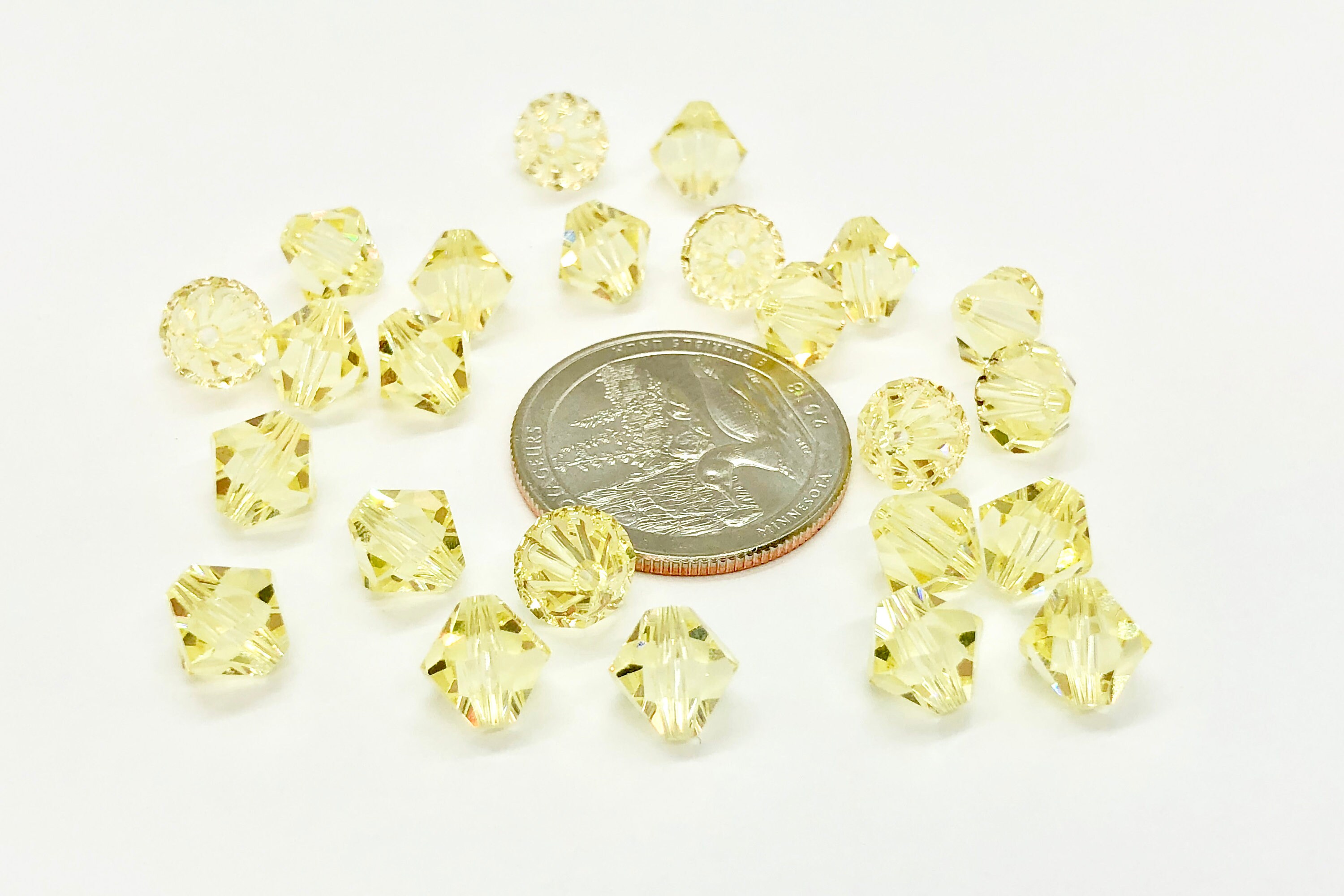 Jonquil 5301/5328 - Yellow Swarovski Crystal Bicone Beads, 5mm, 8mm ...