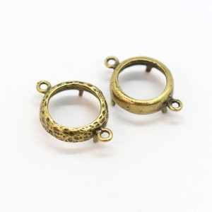 Double Loop Rivoli Setting 12mm Hammered or Smooth Gunmetal, Antique ...