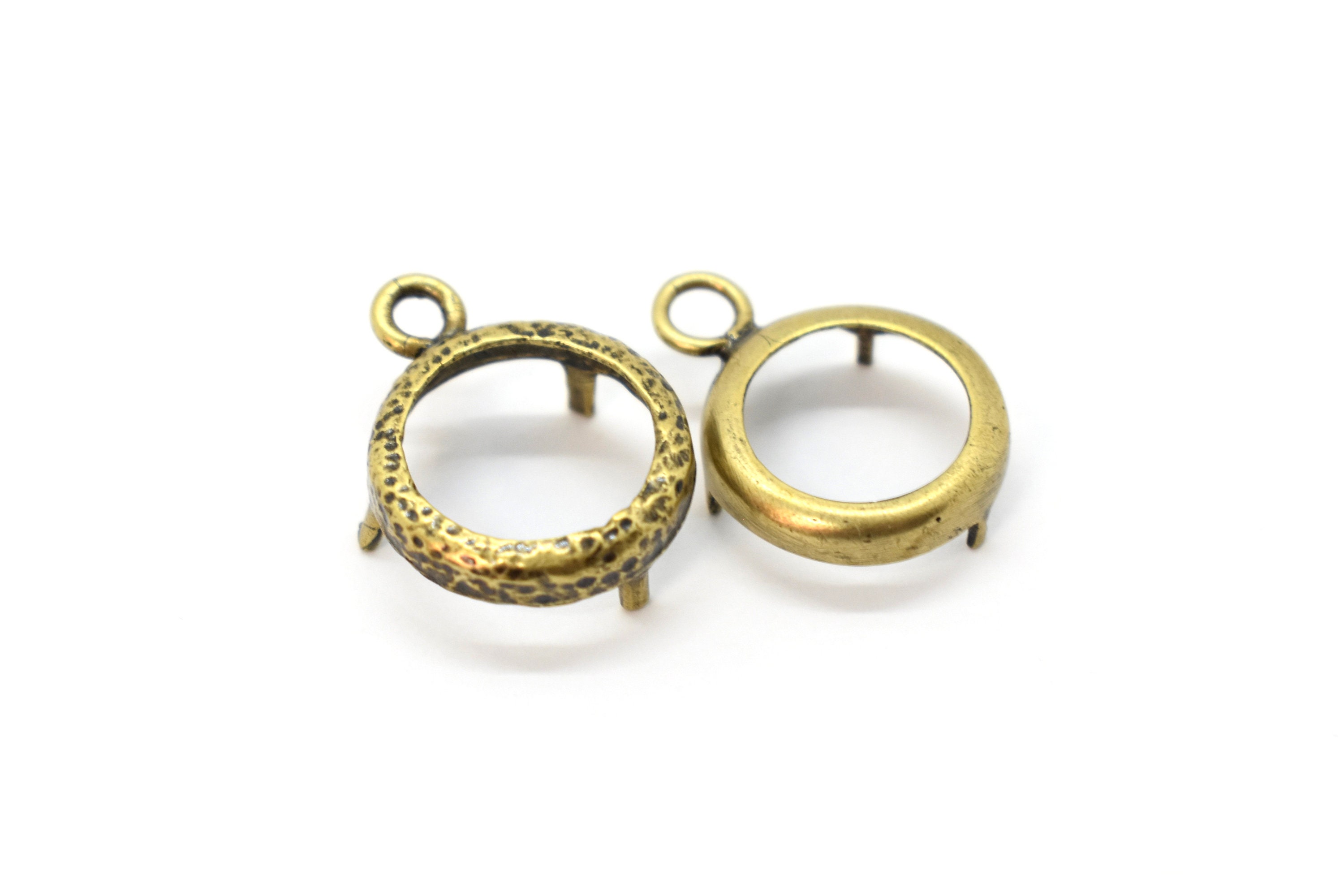 Single Loop Rivoli Setting 12mm Hammered or Smooth - Etsy