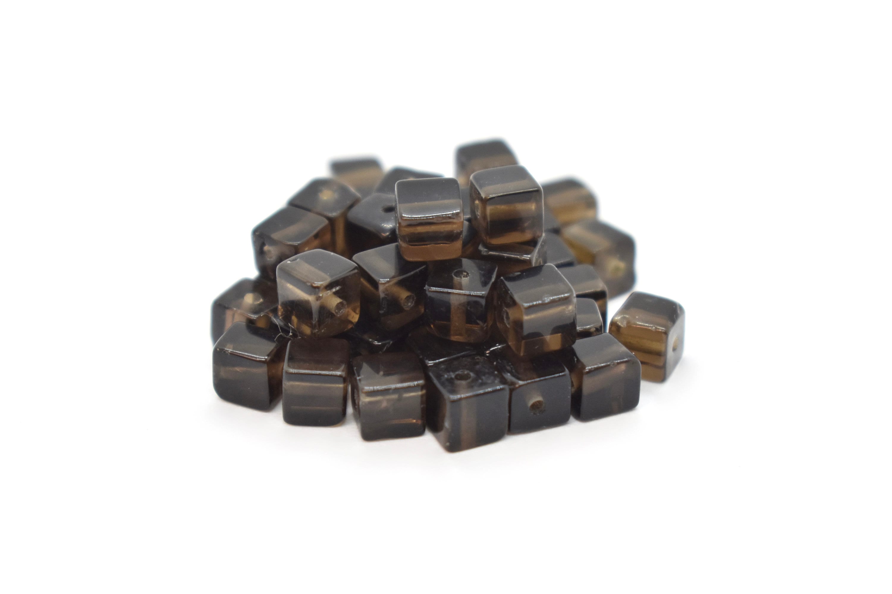 Smoky Quartz (heated / Irradiated) Cube Gemstone Beads, Light or Dark ...