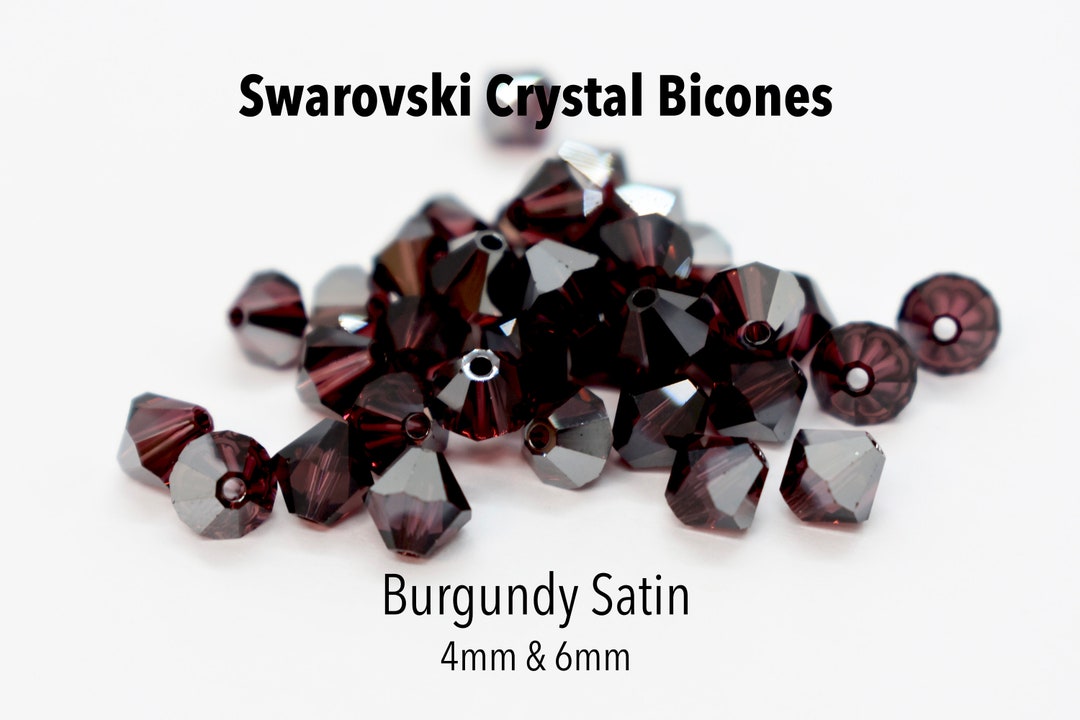 Burgundy Satin 5301 5328 Dark Red Swarovski Crystal Bicones 4mm 6mm ...