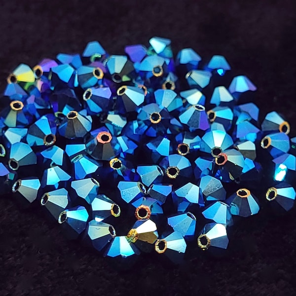 Swarovski 3mm Jet Ab2x Bicone - Etsy