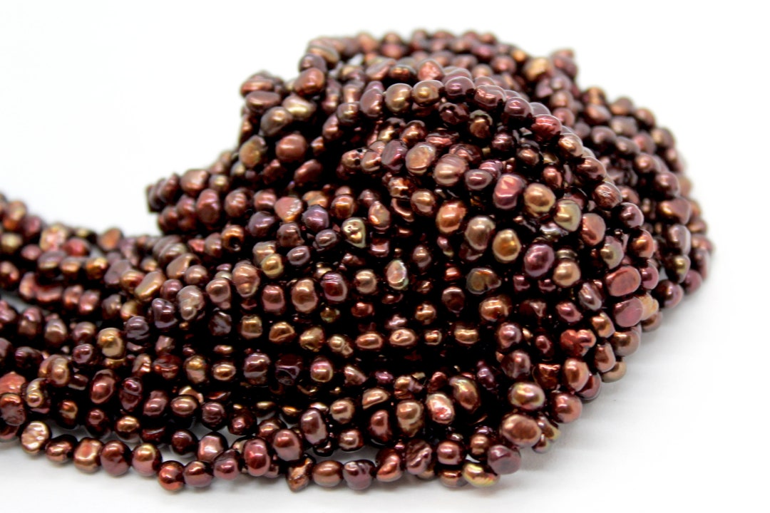Freshwater Pearls Irregular Potato, Dark Cranberry Maroon Red 4x3mm ...