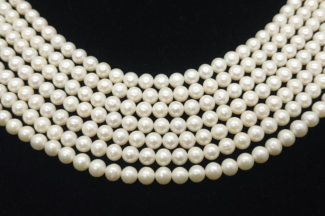 Ivory White Freshwater Almost Round Potato Pearl Beads Wholesale ...
