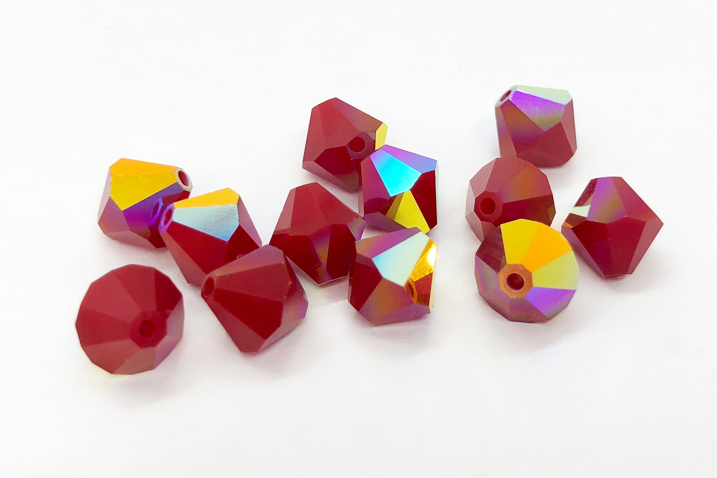 Dark Red Coral AB 5328/5301 Opaque Red Swarovski Crystal - Etsy