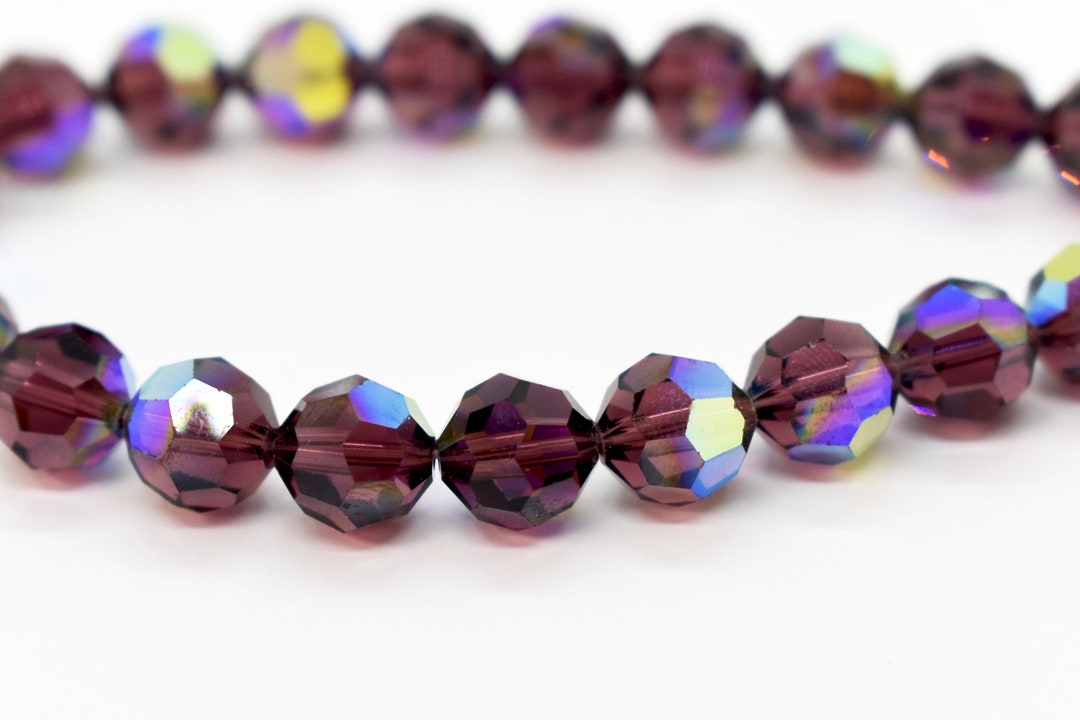 Burgundy AB 5000 Swarovski Crystal Round Beads, 4mm 6mm 8mm, Maroon Red ...