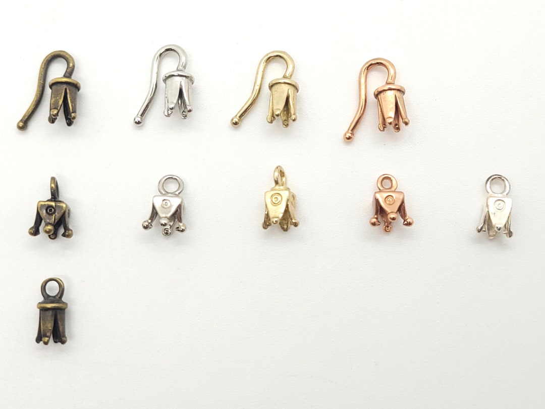 Plated Brass Pinch Ends,antique Brass,copper,rhodium,silver,and Gold ...