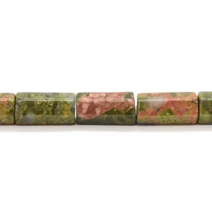 Unakite Natural A Grade Six Sided Tube Gemstone Beads - Etsy