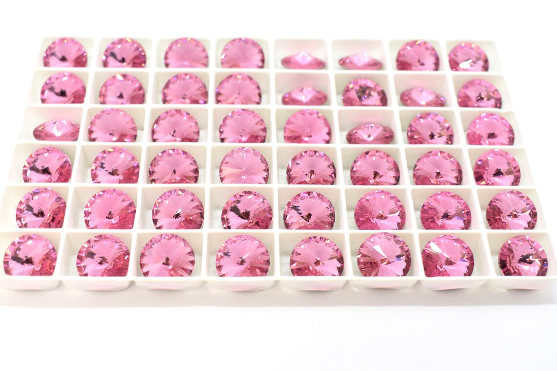 Rose 1122 - Pink Swarovski Crystal Faceted Rivoli ( Foil Back ...