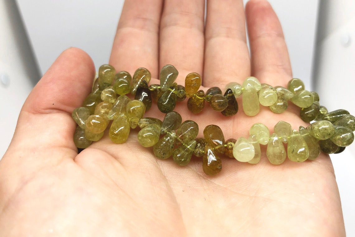 Grossular/green Garnet natural A Grade Top Drilled - Etsy