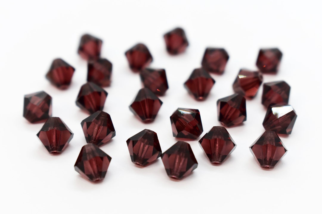 Burgundy Swarovski Crystal Bicone Beads 5301/5328 5mm Maroon Red ...