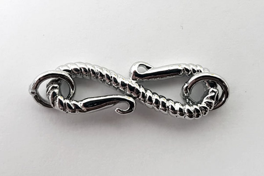 Silver Plate Over Brass "s" Clasp With Two 6mm Rings, Twisted Rope ...