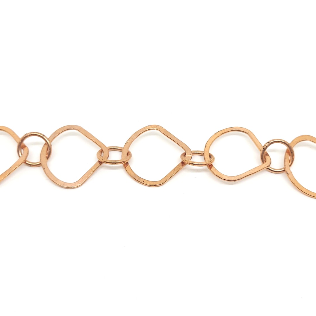 Copper Chain, Teardrop and Circle Link Chain, 25mm X25mm Teardrops With ...