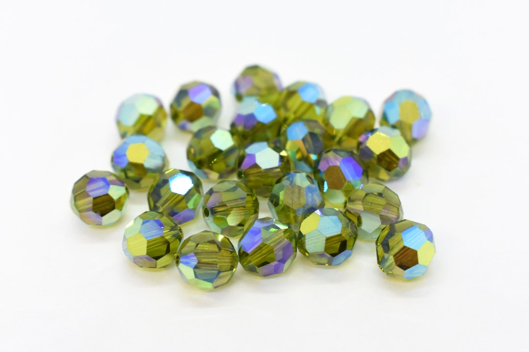 Olivine Ab2x 5000 Olive Green Swarovski Crystal Round,6mm 8mm,rainbow ...