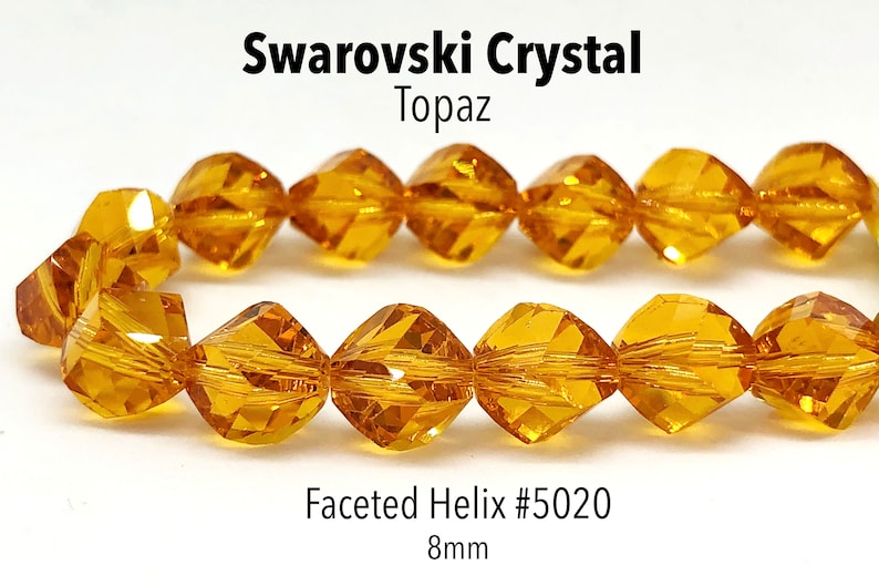 Topaz Orange Swarovski Crystal Faceted Helix Beads 5020 - Etsy