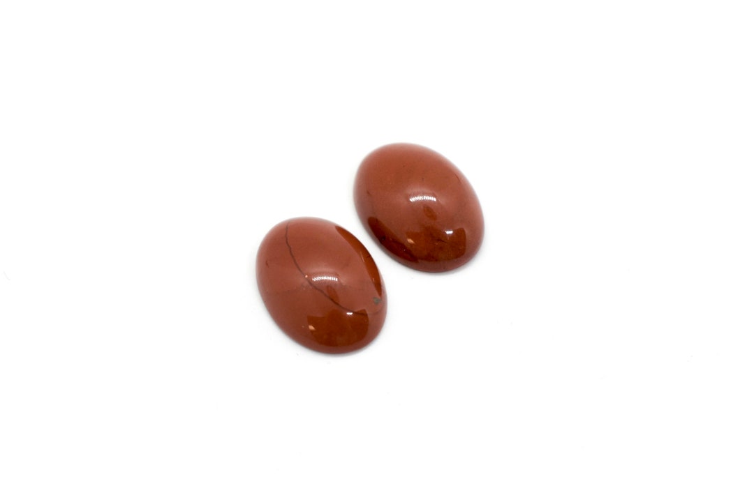 Red Jasper (natural) Oval Flat Back Gemstone Cabochon - 12x16mm ...
