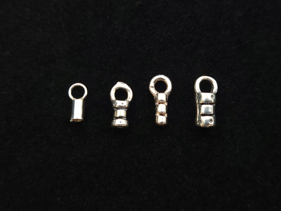 Sterling Silver Fancy End Caps With Loop,fits 0.5mm, 1mm or 2mm Cord ...