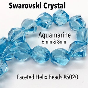 Aquamarine 5020 Blue Swarovski Crystal Faceted Helix 6mm - Etsy
