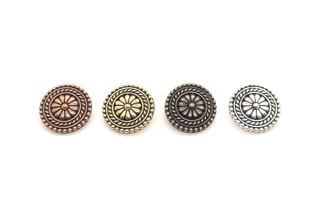Large Bali Button, Tierracast, Antique Copper or Antique Gold Plated ...
