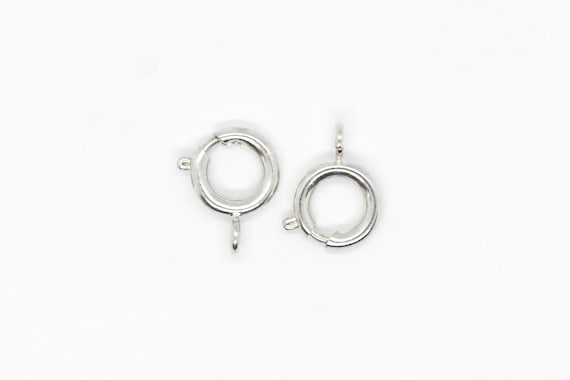 Silver Plated Spring Ring Clasps 7mm & 9mm 10 pcs Silver | Etsy