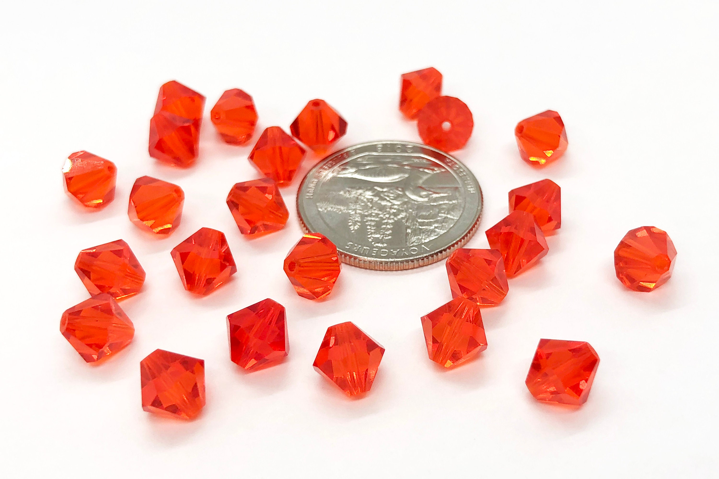 Hyacinth 5301 Bright Red Orange Swarovski Crystal Bicone | Etsy