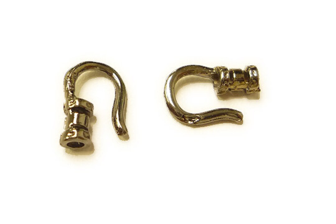 Gunmetal Plated Crimp/pinch End Caps With Hook From JBB Findings,4 ...