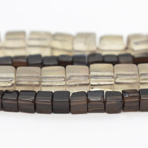 Smoky Quartz (heated / Irradiated) Cube Gemstone Beads, Light or Dark ...