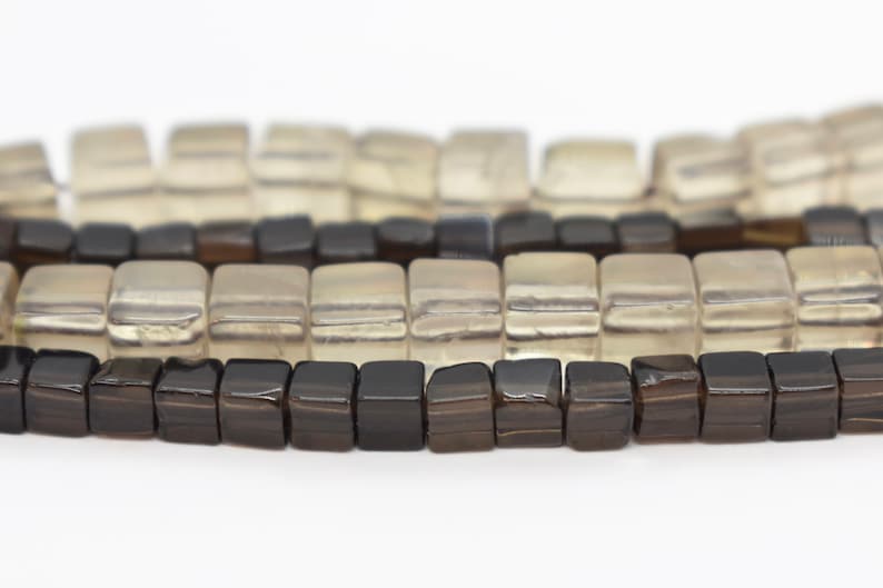 Smoky Quartz (heated / Irradiated) Cube Gemstone Beads, Light or Dark ...