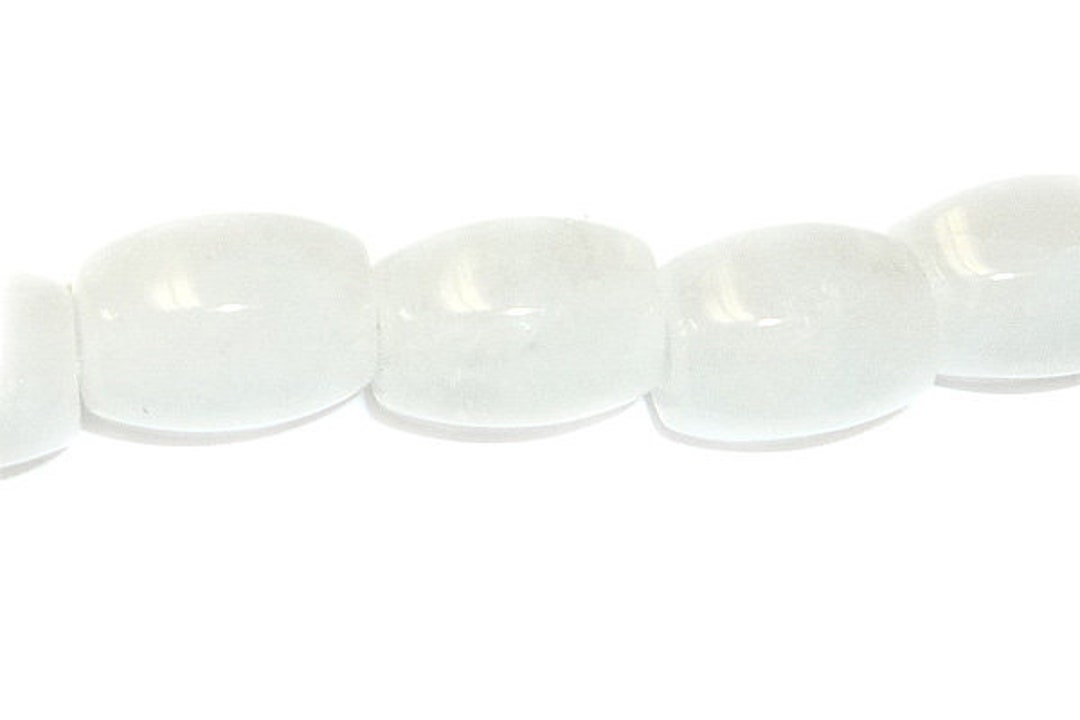 Snow Quartz Big Hole Beads(natural)a Grade 6 Sided Barrel Gemstone ...