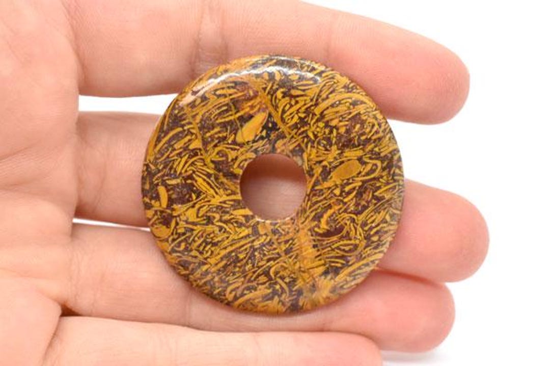 Elephant Skin Jasper (natural) A Grade Donut Gemstone Beads 40mm 9mm ...