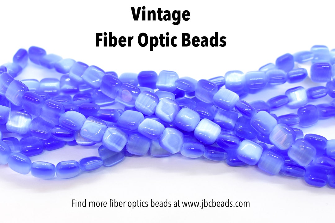 Blue Fiber Optic (cat's Eye) Flat Square/pillow Beads for Jewelry ...