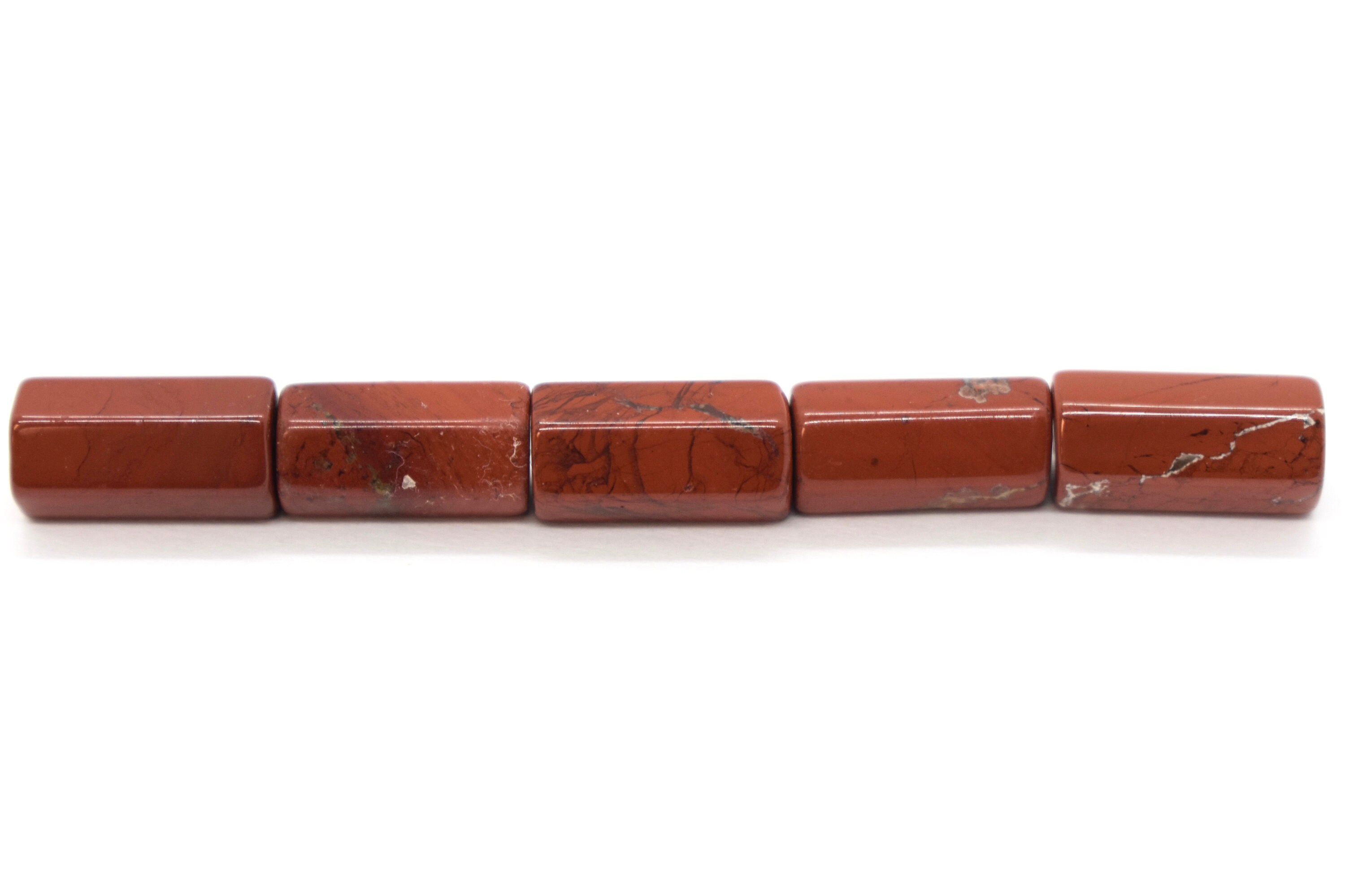 Red Jasper (natural) A Grade, Six Sided Tube Gemstone Beads to Make ...