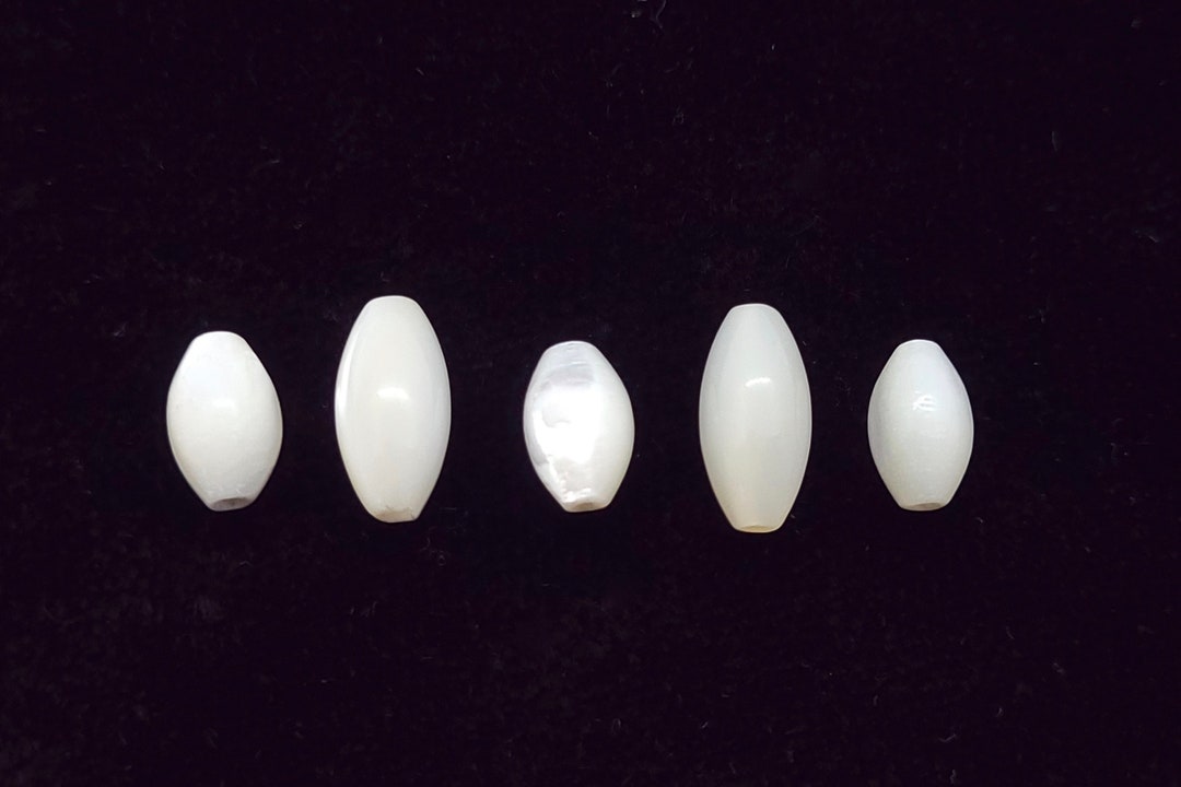 Mother of Pearl (bleached) Rice Oval Shell Beads, 5x10mm,5x12mm,beige ...