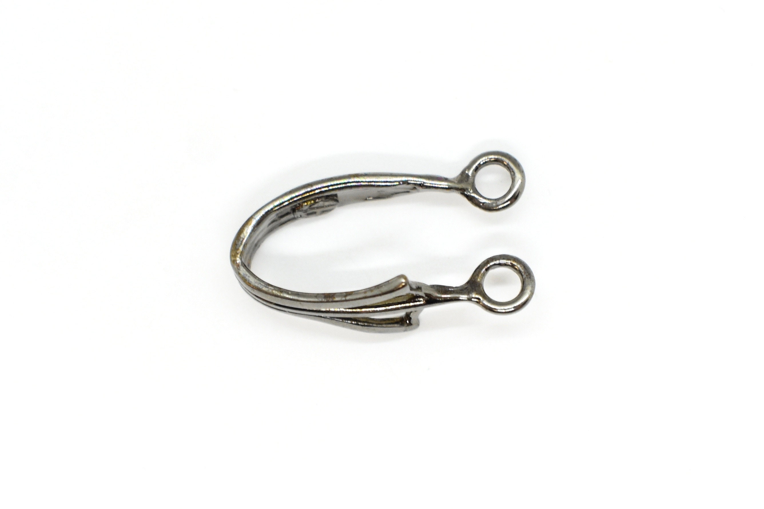 Antique Brass & Gunmetal Art Deco Pinch Donut Bails 2 Pieces - Etsy