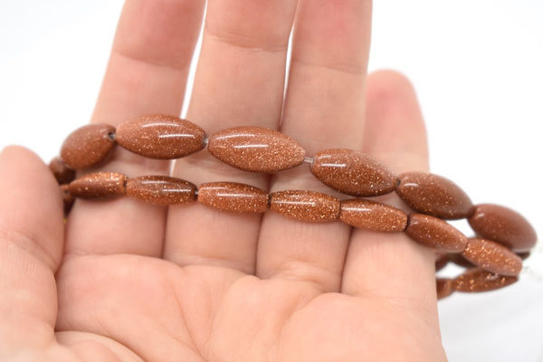 Brown Goldstone (man Made) Rice/oval Gemstone Beads,5mm X 12mm, 8mm X ...