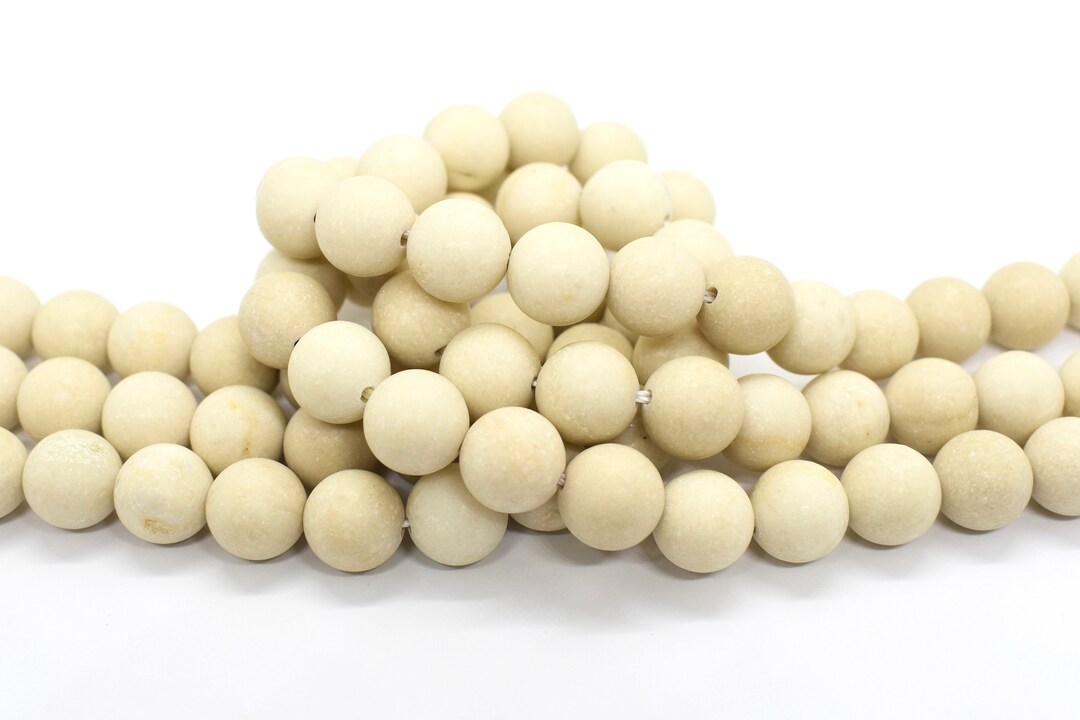 Matte Riverstone (natural) Smooth Round Gemstone Beads - 16" Strands ...