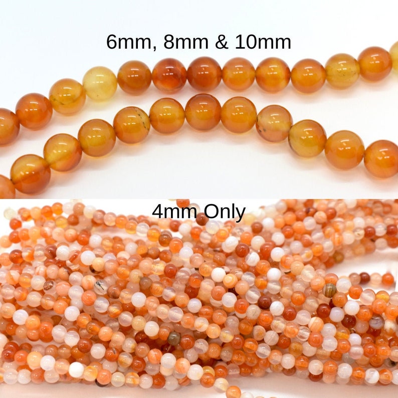 Carnelian Natural A Grade Round Gemstone Beads 4mm 6mm 8mm | Etsy
