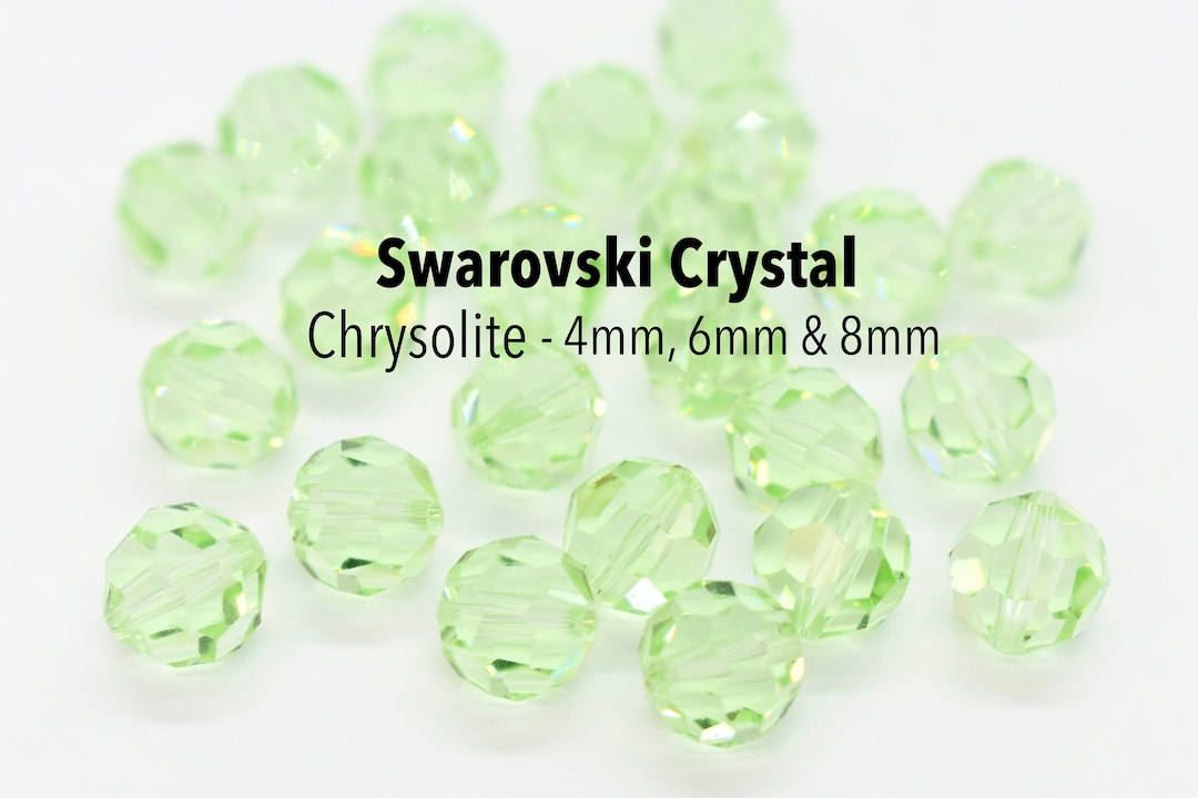 Chrysolite Swarovski Crystal Round 5000 Beads Green 4mm 6mm 8mm, Clear ...