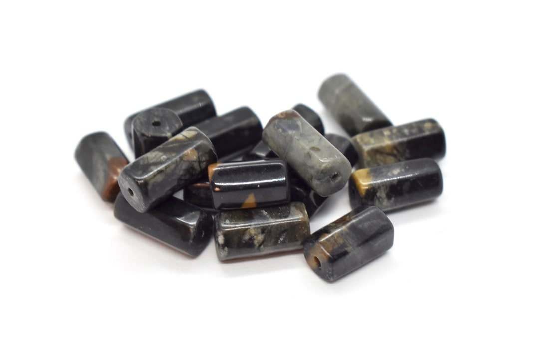 Picasso Jasper (natural) Six Sided Tube Gemstone Beads,to Make Jewelry ...