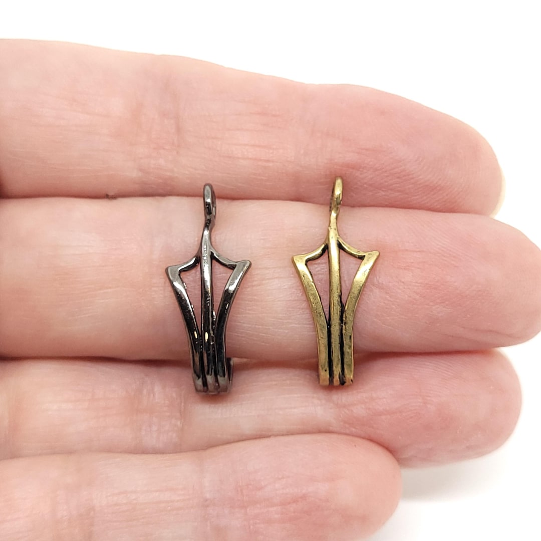Antique Brass Art Deco Pinch Donut Bails, 1 Piece - JBB Findings 9x22mm ...