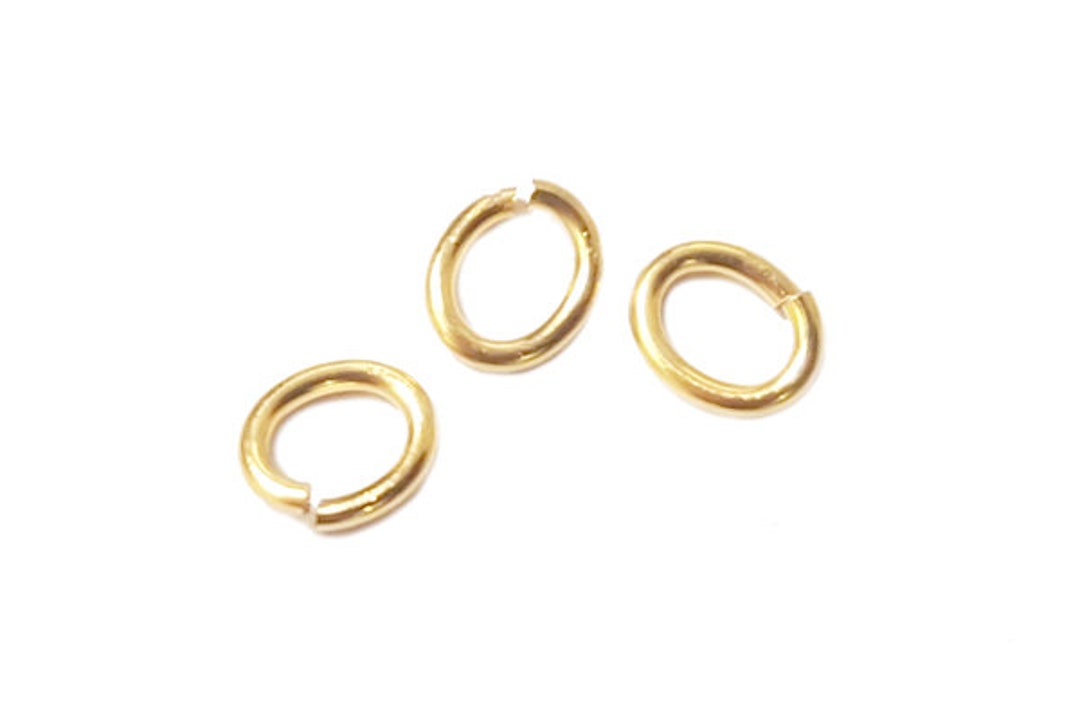 14k Gold Filled Open Oval Jump Rings -3.5x4.5mm, (22 Gauge) 5x6mm ...