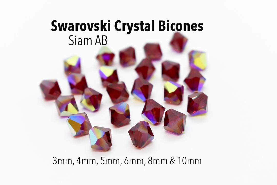 Siam AB 5301/5328 - Dark Red Color Swarovski Crystal Bicone Beads 3mm ...