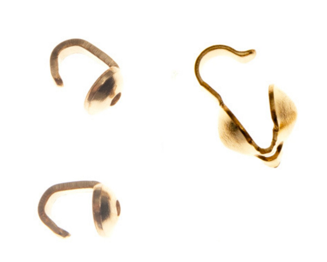 14k Gold Filled Clam Shell Bead Tips (10pcs) or Regular Bead Tips(20 ...