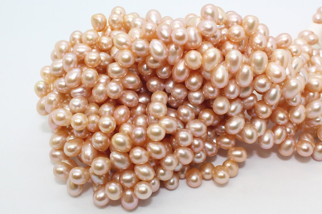 Freshwater Pearls Top Drilled Teardrop Dark Peach Pink (natural) 7x8mm ...