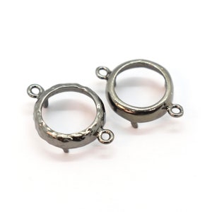 Double Loop Rivoli Setting 12mm Hammered or Smooth Gunmetal, Antique ...