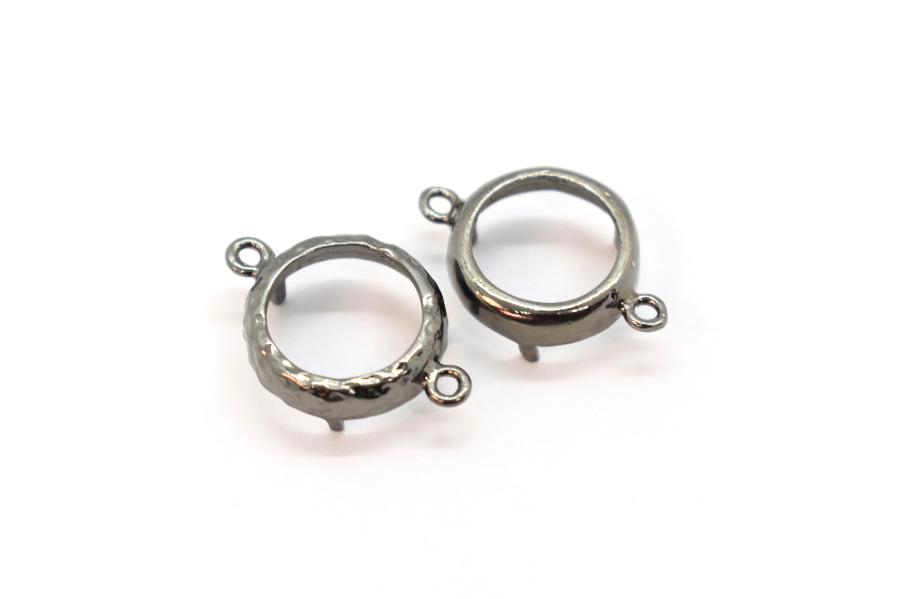 Double Loop Rivoli Setting 12mm Hammered or Smooth - Etsy
