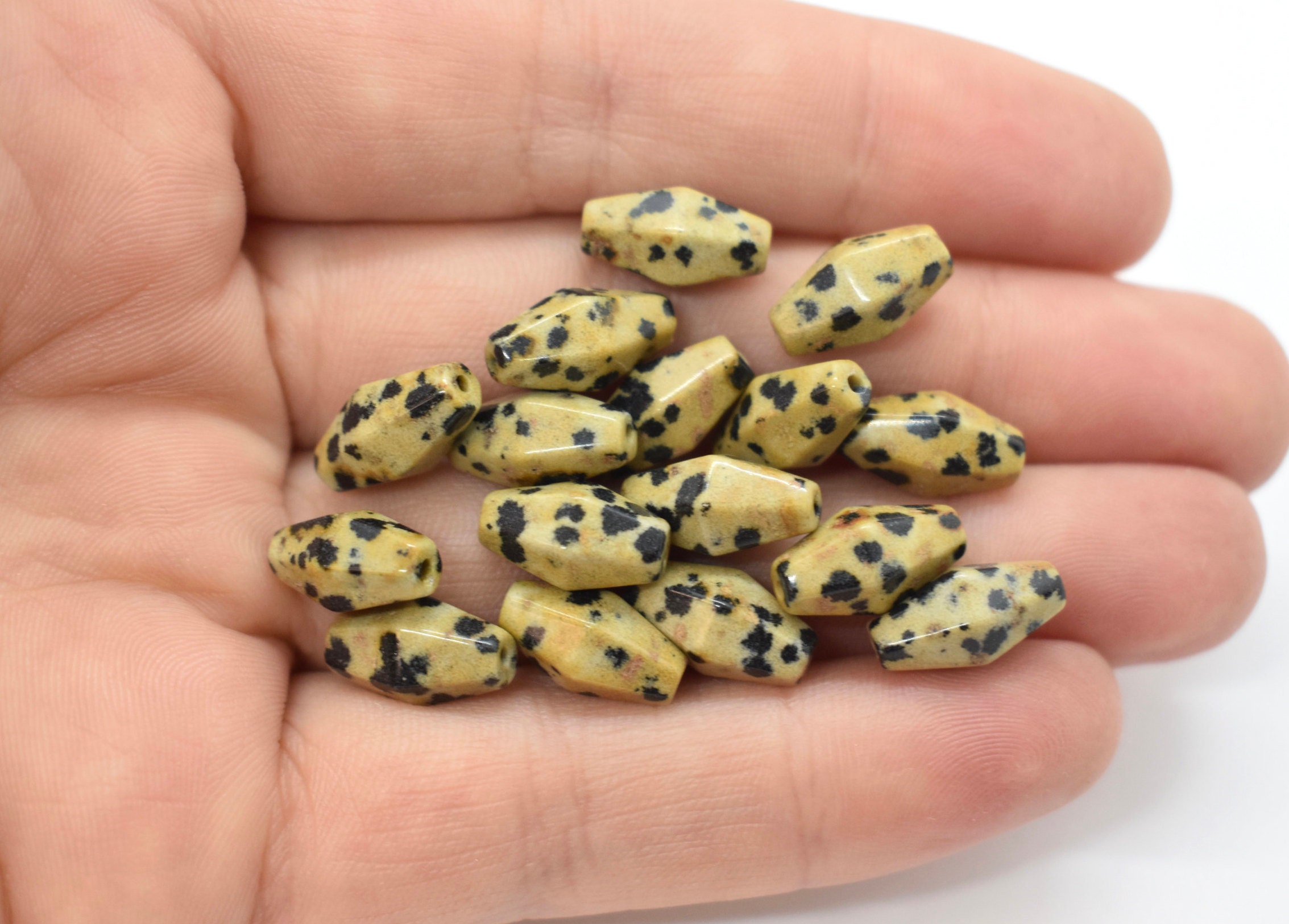 Dalmatian Jasper natural A Grade Six Sided Double Cone - Etsy