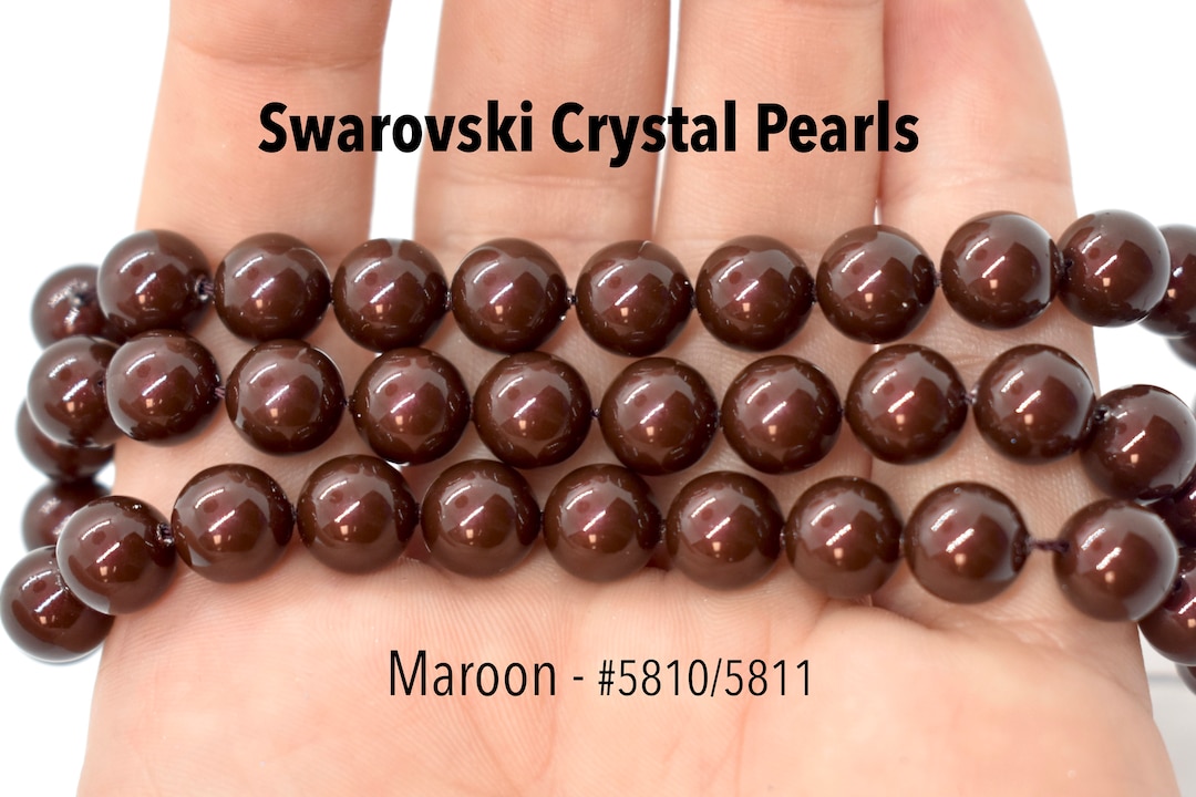 Crystal Maroon - Dark Red Swarovski Crystal Pearls-5810 Round (3, 4, 5 ...